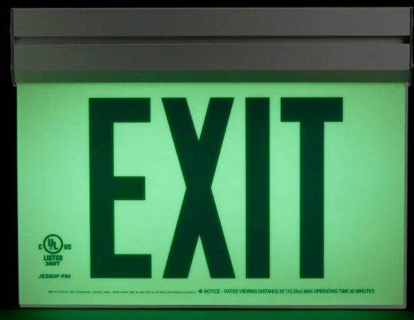 Jessup Acrylic frame Glo Brite® Exit sign, UL924 listed/listed to LED ...